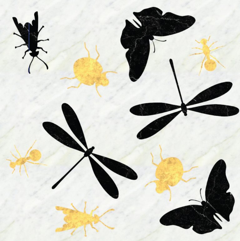 Insects Gold and Black Marble Inlay - Materials Assemble Materials ...