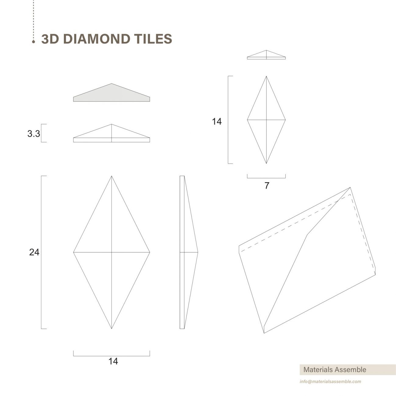 3D Diamond Tiles | Materials Assemble