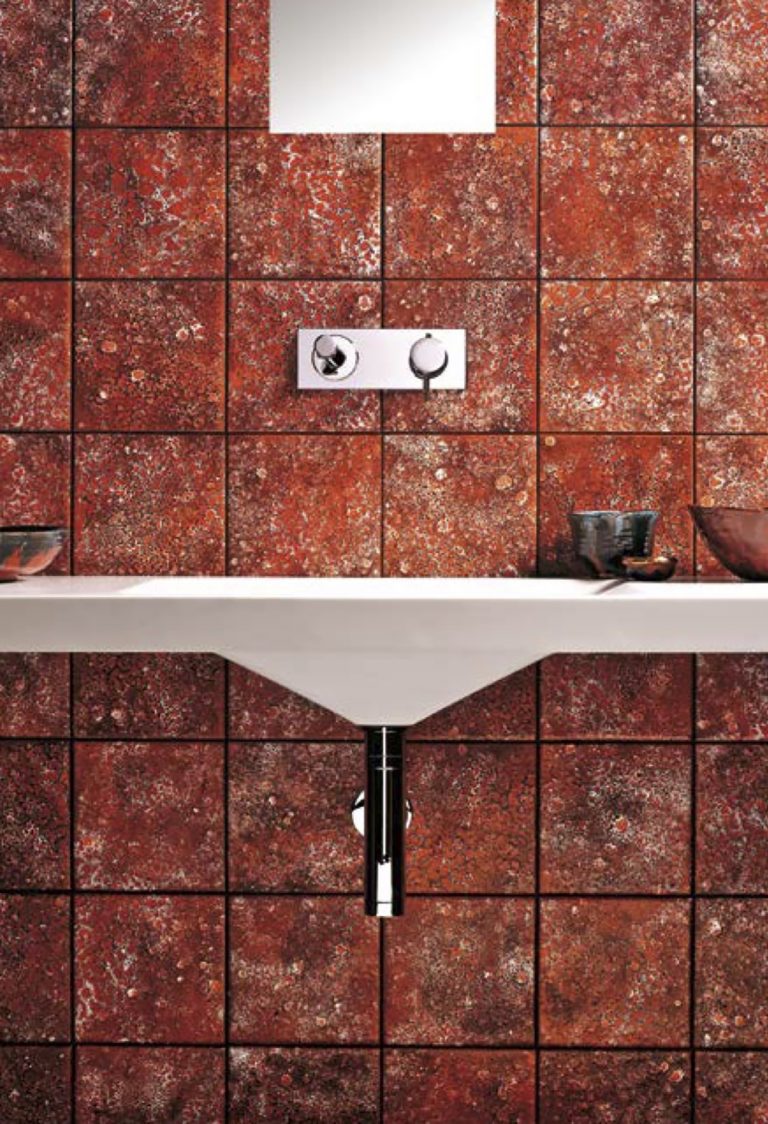 Square Tiles Red Materico - Materials Assemble
