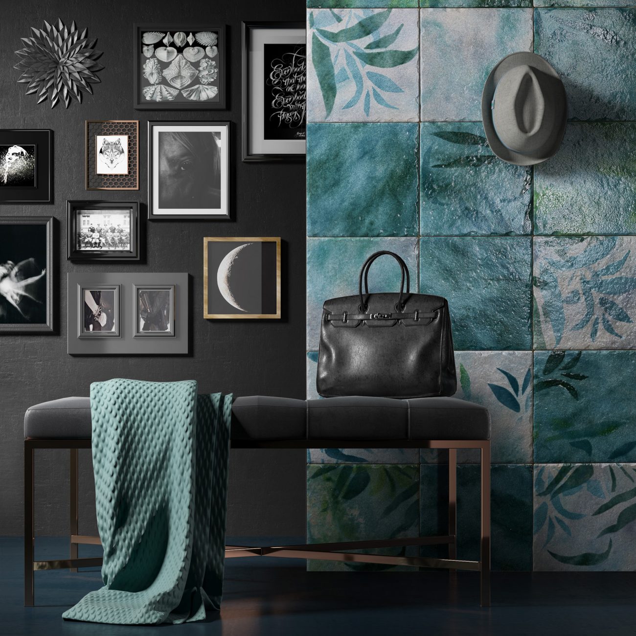 Square Tiles Floral Decorations - Materials Assemble