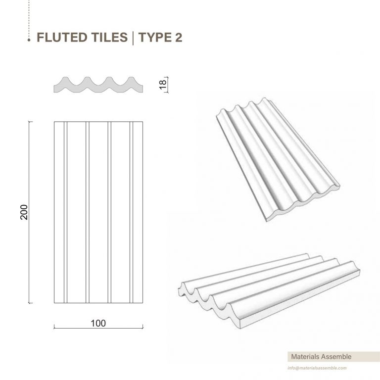 Fluted Ceramic Tiles White Matt | Materials Assemble