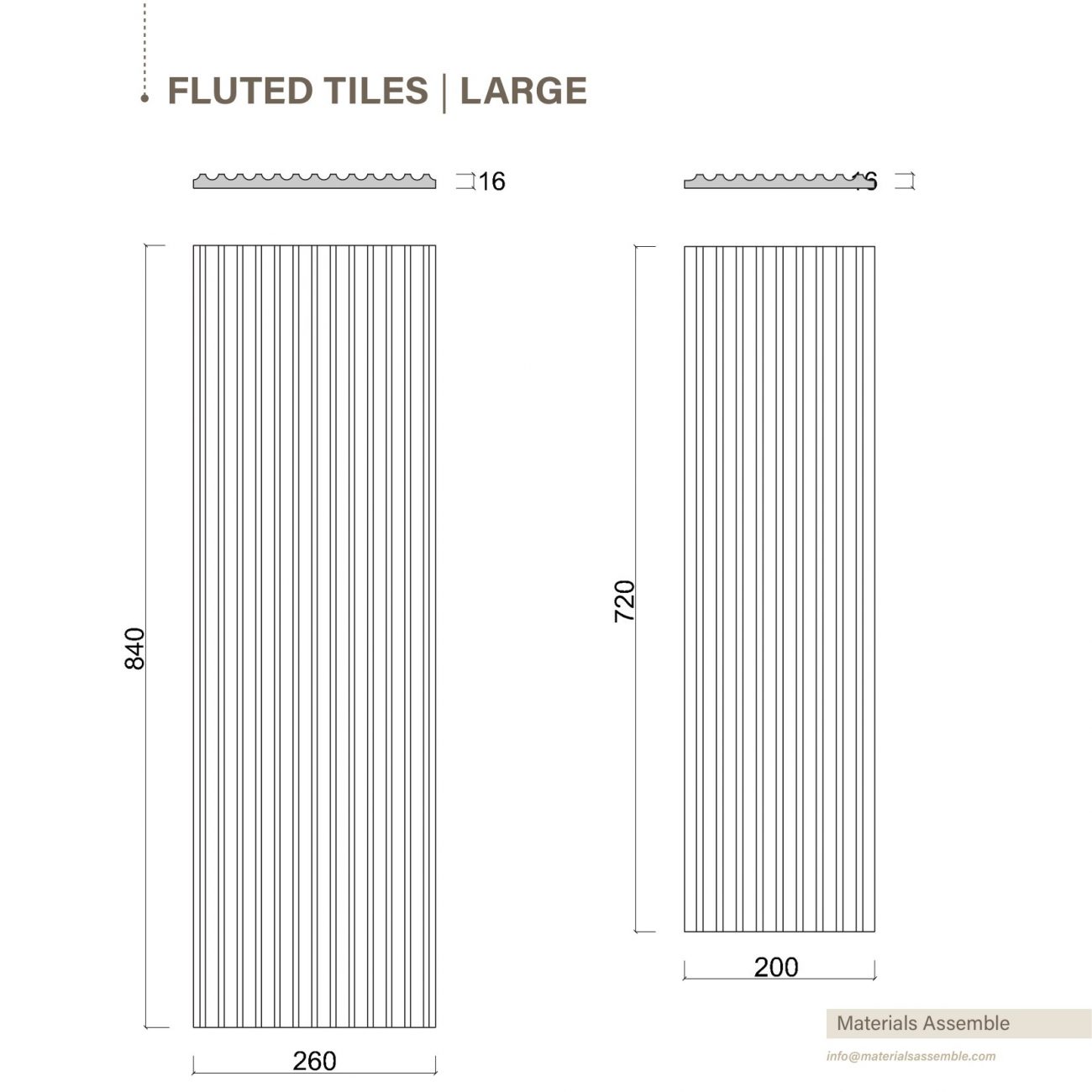 Fluted Tiles Large | Materials Assemble