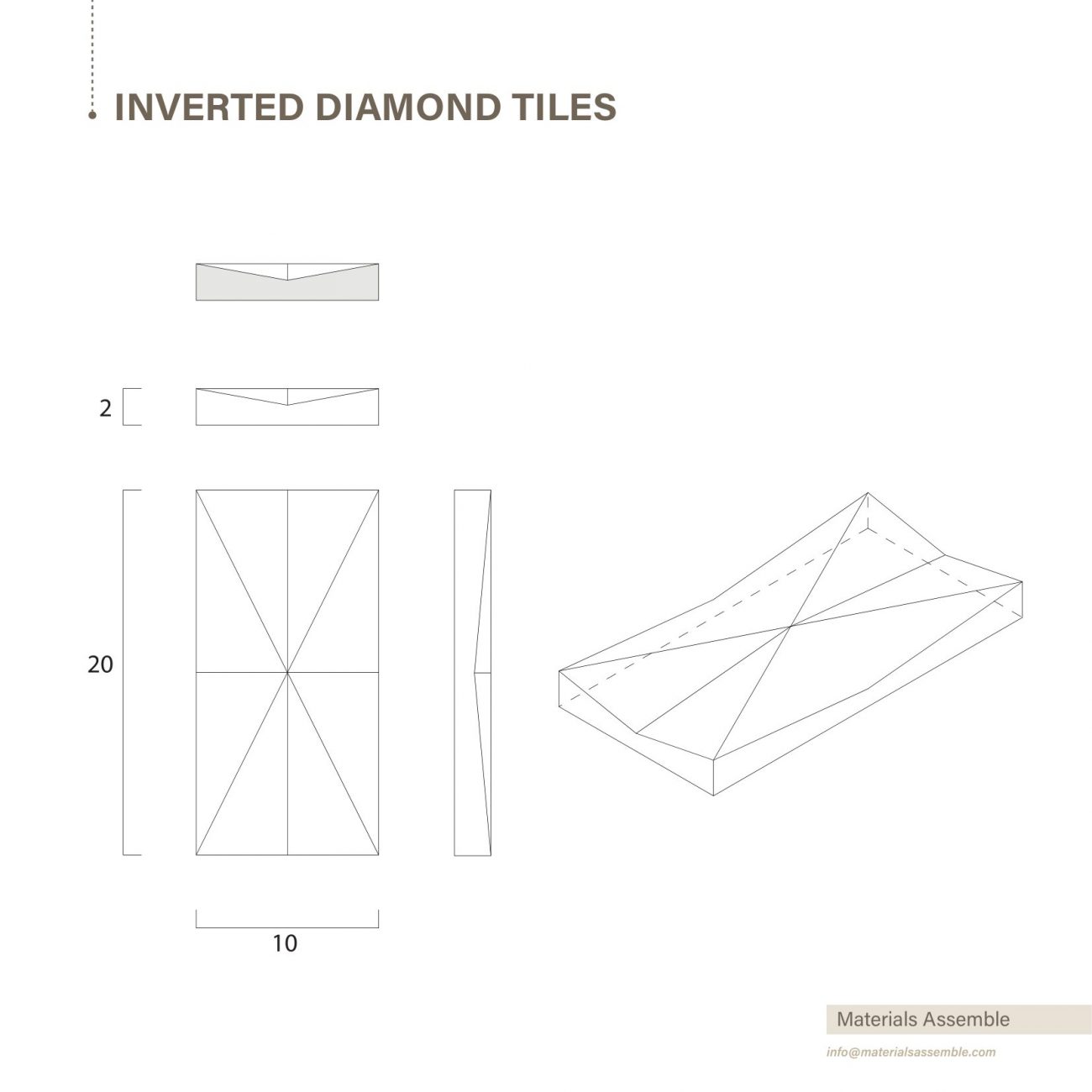 Inverted Diamond 3d Tiles | Materials Assemble