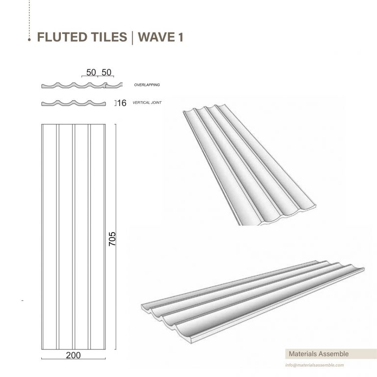 Waved Fluted Tile - Type 1 - Materials Assemble